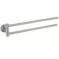 China Swivel Bathroom Towel Bars Multifunctional 2 Arm Wall Mounted Sus304 for sale