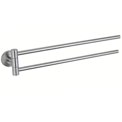 China Swivel Bathroom Towel Bars Multifunctional 2 Arm Wall Mounted Sus304 for sale