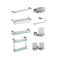 China Silver Bathroom Hardware Sets Wall Mounted Stainles Steel Sus304 Gold satin for sale