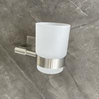 China Sturdy Hotel Bathroom Toothbrush Holder With Frosted Glass Cup for sale