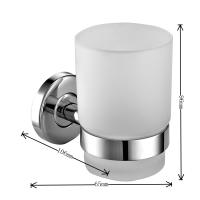 China Wall Mounted Bathroom Tumbler Holders Frosted Glass Cup Set For Toothbrushes Toothpaste for sale
