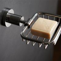 China Dry And Clean Wall Mounted Soap Dish Holders Polished Gold Drain Design for sale