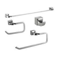 China Stainless Steel Bathroom Hardware Sets Towel Rack 4 Pcs Hotel Accessories for sale