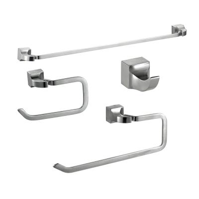 China Stainless Steel Bathroom Hardware Sets Towel Rack 4 Pcs Hotel Accessories for sale