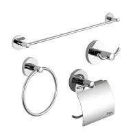 China Luxurious Modern Hotel Toilet Stainless Steel 4 Pieces Bathroom Set for sale