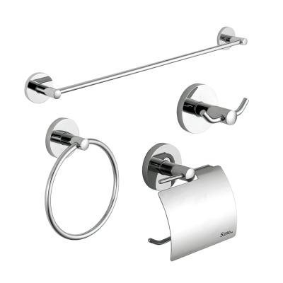 China Luxurious Modern Hotel Toilet Stainless Steel 4 Pieces Bathroom Set for sale