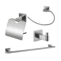 China Luxury Modern Bathroom Hardware Sets Stainless Steel 304 Satin Wall Installation for sale