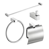 China Polished 4 Pieces Towel Bar Set Wall Mounted Bathroom Pendant Set for sale