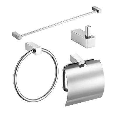 China Polished 4 Pieces Towel Bar Set Wall Mounted Bathroom Pendant Set for sale