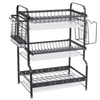 China Three Tiers Kitchen Storage Shelves Seasoning Pot Dish Drying Rack Standing Type for sale