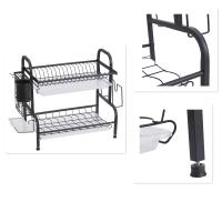 China Sustainable Kitchen Storage Shelves 2 Layers Drawer Style Flavour Bottle Rack Black Finfished for sale