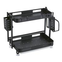 China 2 Tier Mesh Kitchen Storage Shelves Countertop Or Wall Mount Spice Rack Jars for sale