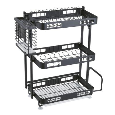 China 33CM Dish Drying Rack Stainless Steel 201 Drainboard Utensil Holder For Plates Bowls Kitchen for sale