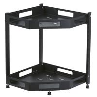 China Black Kitchen Storage Shelves 2 Tier Corner Bathroom Countertop Organizer for sale