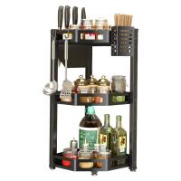 China SS201 Kitchen Corner Shelf 3 Tier Spice Rack Organizer Bathroom Storage Space Saving for sale
