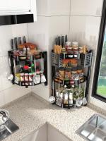 China SS201 Kitchen Corner Shelf 3 Tier Spice Rack Organizer Bathroom Storage Space Saving for sale