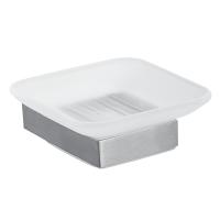 China Stainless Steel Soap Dish Holders Glass Wall Mounted Bathroom Accessories for sale