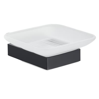 China Stainless Steel Soap Dish Holders Glass Wall Mounted Bathroom Accessories for sale