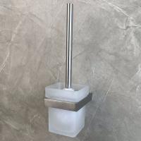 China Modern Metal Stainless Steel Toilet Brush Holders Glass Bath Hardware Set for sale