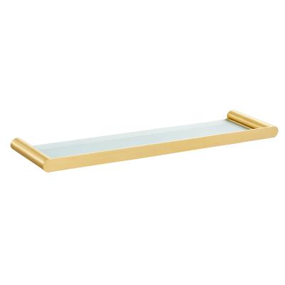 China 1 Tier Bathroom Glass Shelf SS304 Shower Storage Rack for sale