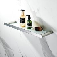 China Luxury Stainless Steel Bathroom Accessories Shelves Glass Flat Rack Kid Friendly for sale