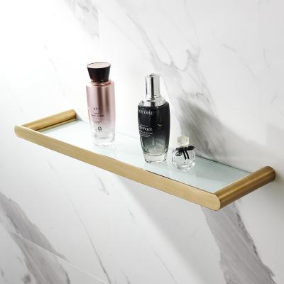 China Luxury Stainless Steel Bathroom Accessories Shelves Glass Flat Rack Kid Friendly for sale