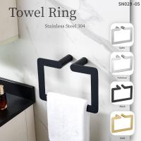 China ODM Black Bathroom Towel Rings Hand Towel Holder Wall Mounted for sale
