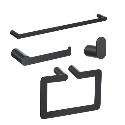 China Black 304 Stainless Steel Bathroom Hardware Towel Holder 4 Piece for sale