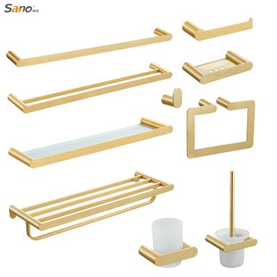 China Gold Luxurious Stsinless Steel 304 Bathroom Hardware Sets Accessories for sale