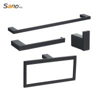 China Sanitary Ware Square Bathroom Hardware Sets Stainless Steel 304 Restroom Accessories for sale