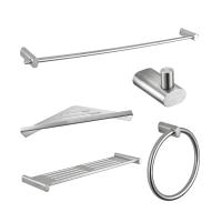 China SGS Silver Stainiless Steel 304 Bathroom Accessories Set Modern Bathroom Fittings for sale