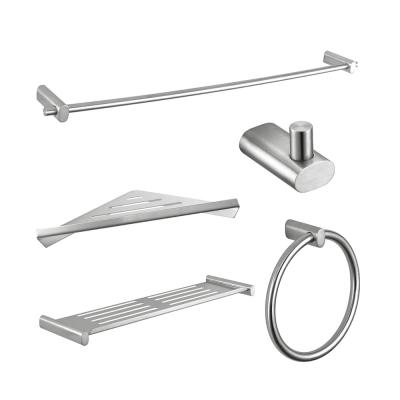 China SGS Silver Stainiless Steel 304 Bathroom Accessories Set Modern Bathroom Fittings for sale