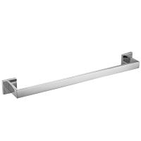 China Brushed Silver Bathroom Towel Bars Wall Mounted Modern Square Towel Holder for sale