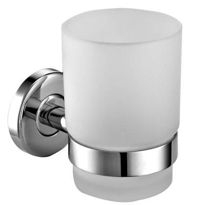 China Wall Mounted Bathroom Tumbler Holders Frosted Glass Cup Set For Toothbrushes Toothpaste for sale