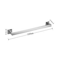 China Brushed Silver Bathroom Towel Bars Wall Mounted Modern Square Towel Holder for sale