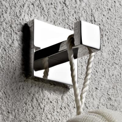 China Polished Bathroom Robe Hooks Square Stainless Steel Towel Hook Wall Mounted for sale