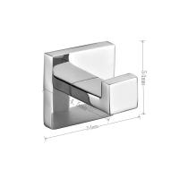 China Polished Bathroom Robe Hooks Square Stainless Steel Towel Hook Wall Mounted for sale