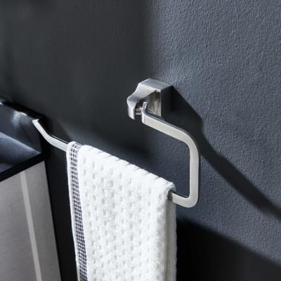 China Warm Grey Satin Finish Bathroom Towel Rings Wall Mounted Hand Sus304 Customizable for sale