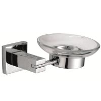 China Satin Soap Case Wall Mounted Glass 304 Stainless Steel Bathroom Soap Holder for sale