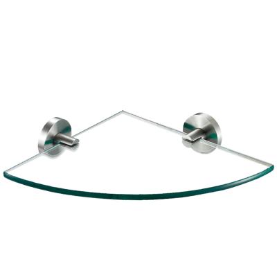 China Practical Sanitary Bathroom Wall Corner Glass Shelf SUS304 for sale