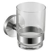China Gray Satin Bathroom Cup Holder Luxury SUS304 Polished Nickel Toothbrush Holder for sale