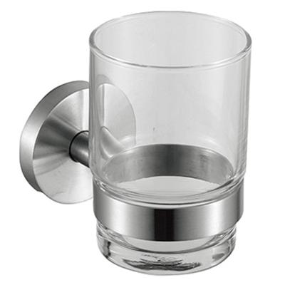 China Gray Satin Bathroom Cup Holder Luxury SUS304 Polished Nickel Toothbrush Holder for sale