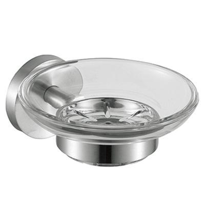 China Bathroom Glass Soap Holder Hotel Wall Mounted Soap Bracket Polished for sale