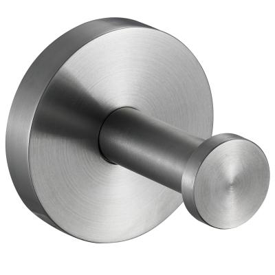 China Stainless Steel Single Robe Hook Chrome Satin Bedroom Wall Mount Coat Hanger for sale