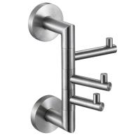 China Flexible Swivel Wall Mounted Three Hook Coat Rack Classic Modern Multifunctional for sale