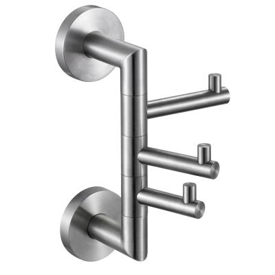 China Flexible Swivel Wall Mounted Three Hook Coat Rack Classic Modern Multifunctional for sale