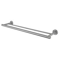 China 24 Inch Bathroom Double Towel Bar Brushed Chrome Finish 304 Wall Mounted Shower Caddy for sale