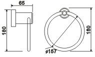 China Wall Mount SUS304 Bathroom Hand Towel Ring Satin Finish Brushed Chrome Hand Towel Ring for sale