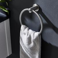 China Wall Mount SUS304 Bathroom Hand Towel Ring Satin Finish Brushed Chrome Hand Towel Ring for sale