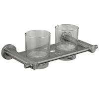 China Luxury Double Toothbrush Tumbler Holder SUS304 Bathroom Accessories Set for sale